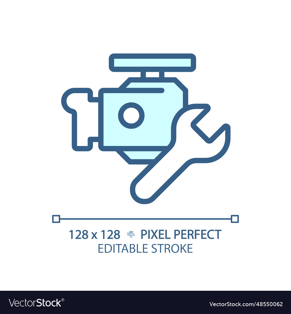 2d customizable thin linear blue car engine Vector Image