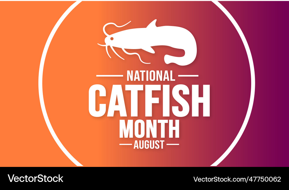 August is national catfish month background Vector Image