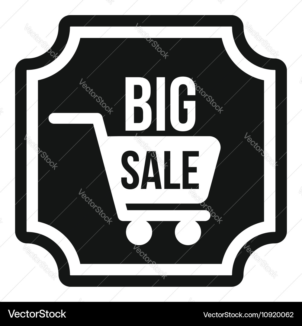 Big sale sticker icon simple style Royalty Free Vector Image