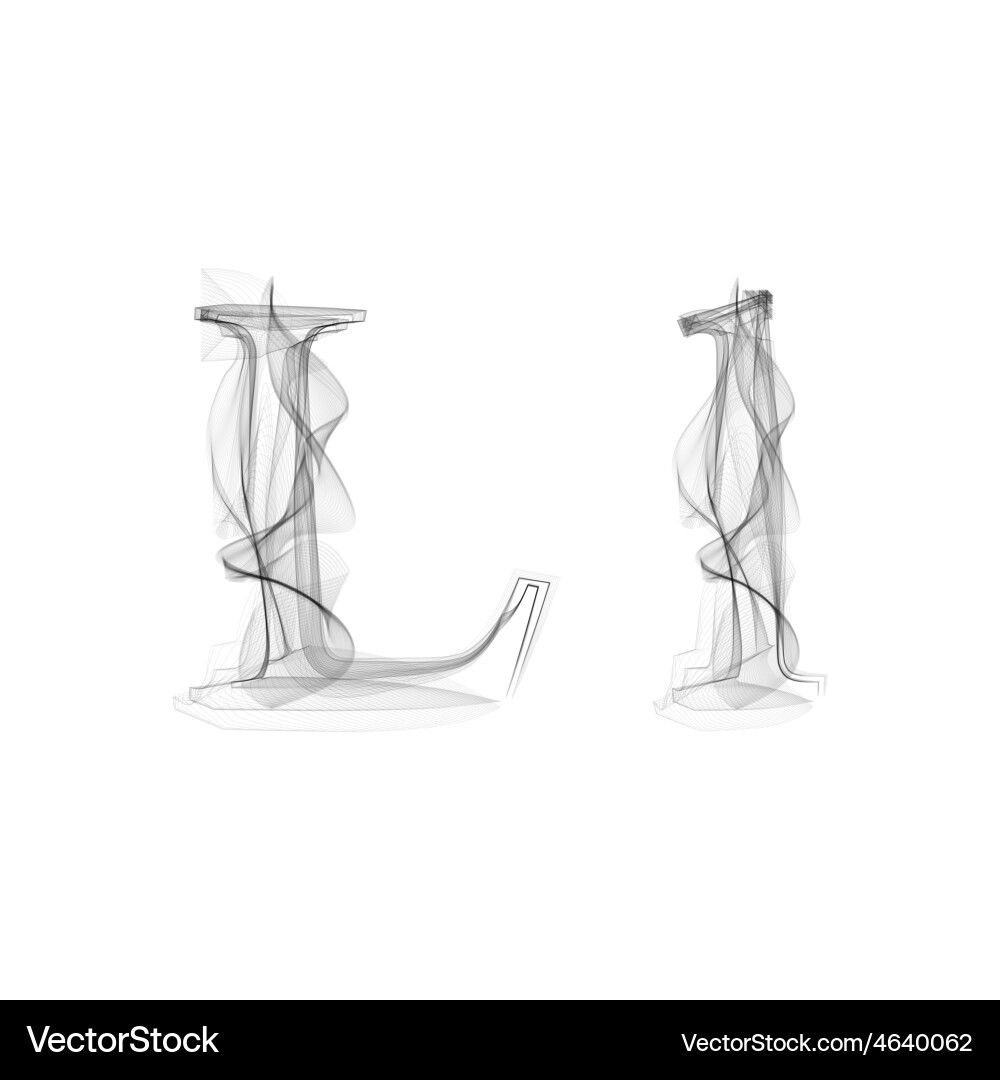 Black smoke font letter l Royalty Free Vector Image