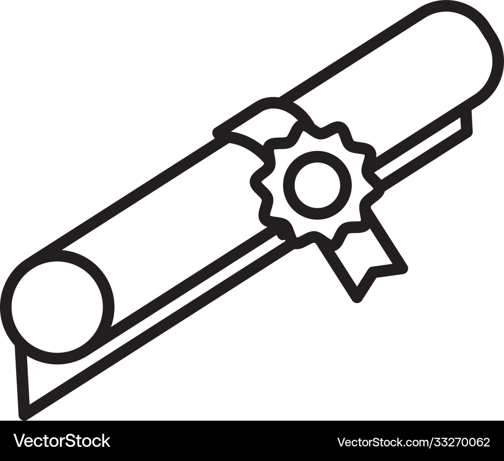 Certificate graduation diploma line style icon Vector Image