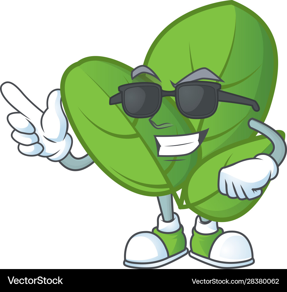 Cool and cool basil character wearing black Vector Image