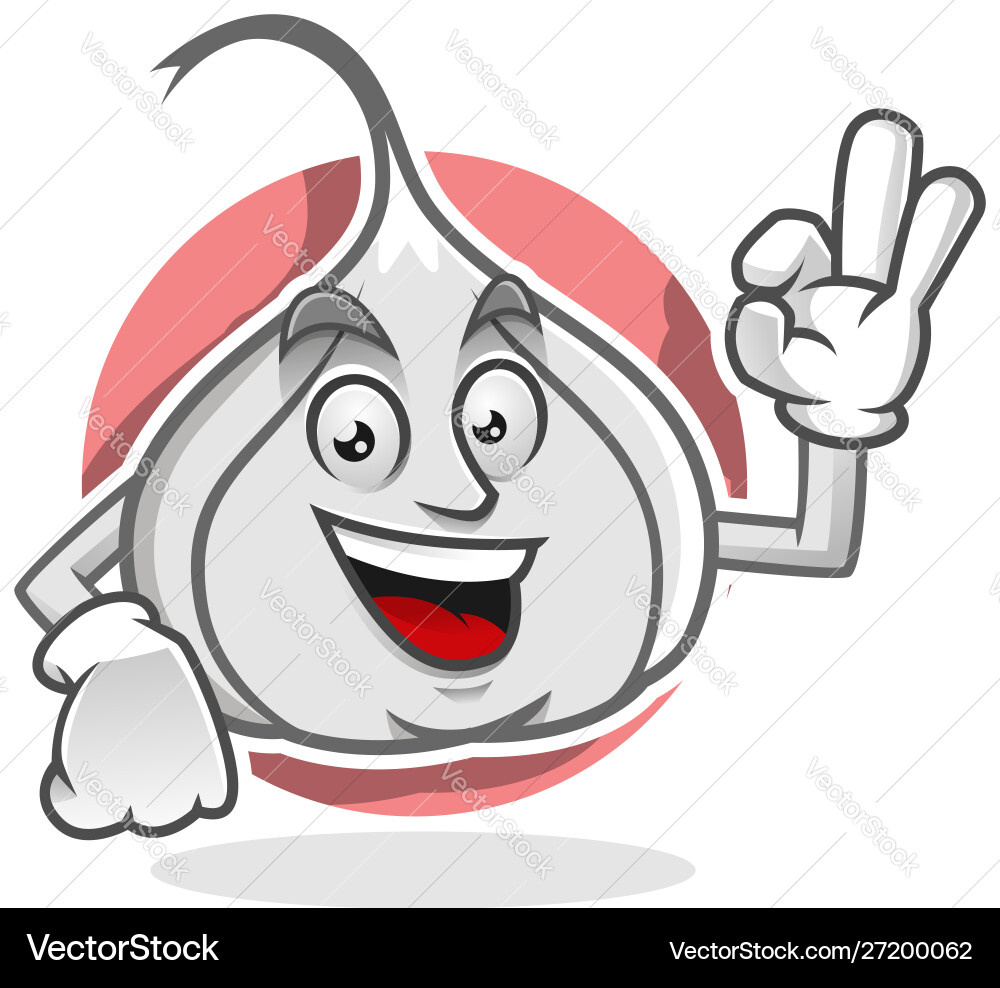 Delicious garlic mascot garlic character garlic Vector Image