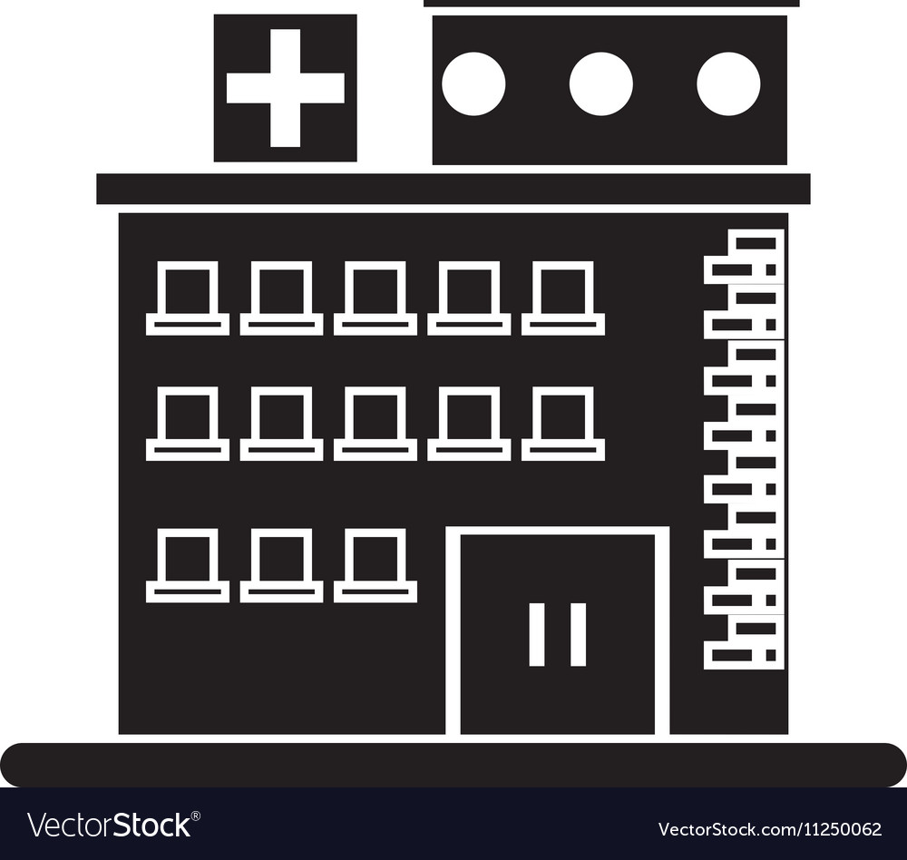 Isolated hospital building design Royalty Free Vector Image