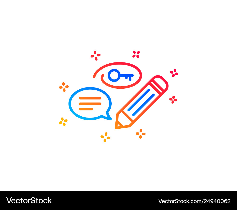 Keywords line icon pencil symbol Royalty Free Vector Image