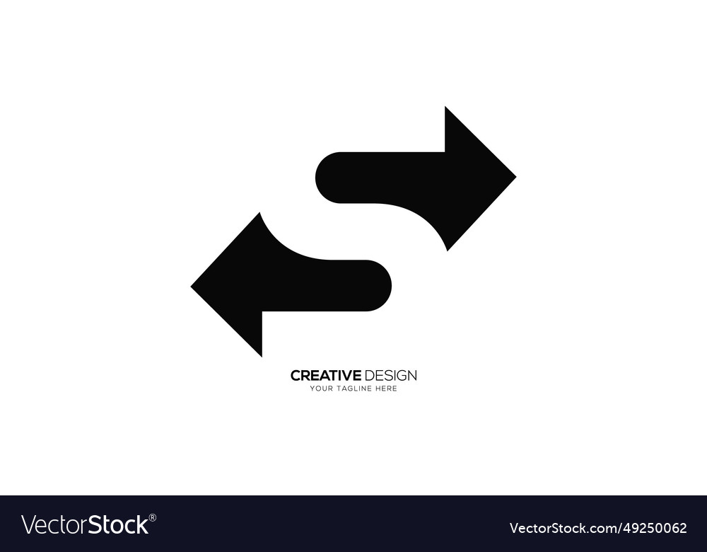 Letter s negative space with left and right arrow Vector Image
