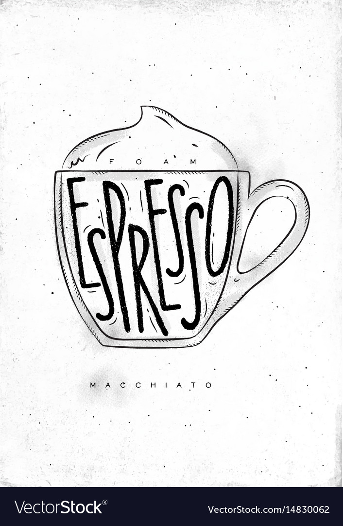 Macciato cup Royalty Free Vector Image - VectorStock
