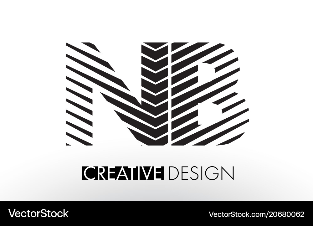 Nb n b lines letter design with creative elegant Vector Image