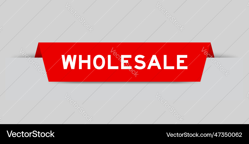 Red color inserted label with word wholesale Vector Image