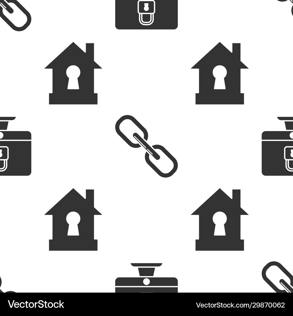 Set lock on computer monitor screen chain link Vector Image