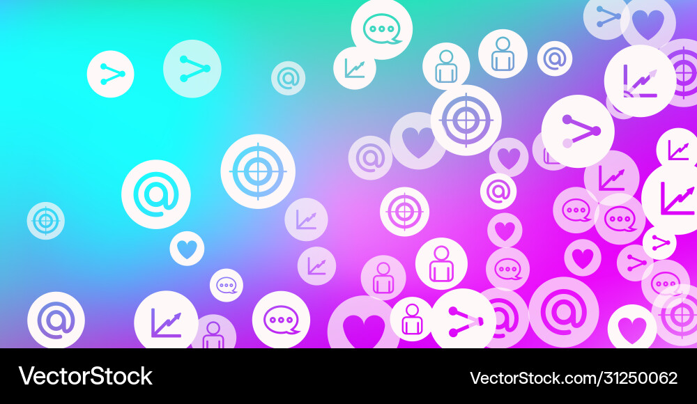 Social media marketing communication networking Vector Image