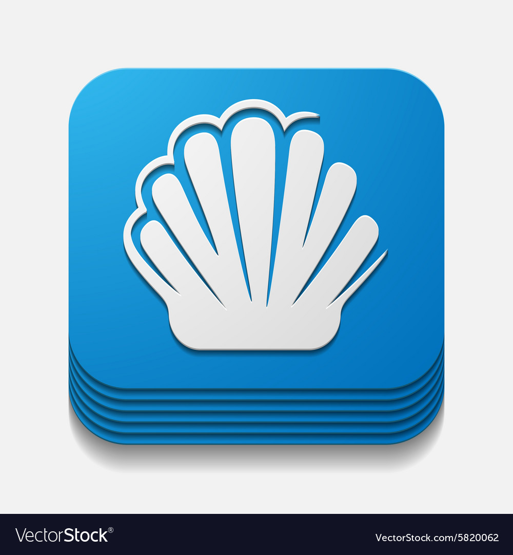 Square button shell Royalty Free Vector Image - VectorStock