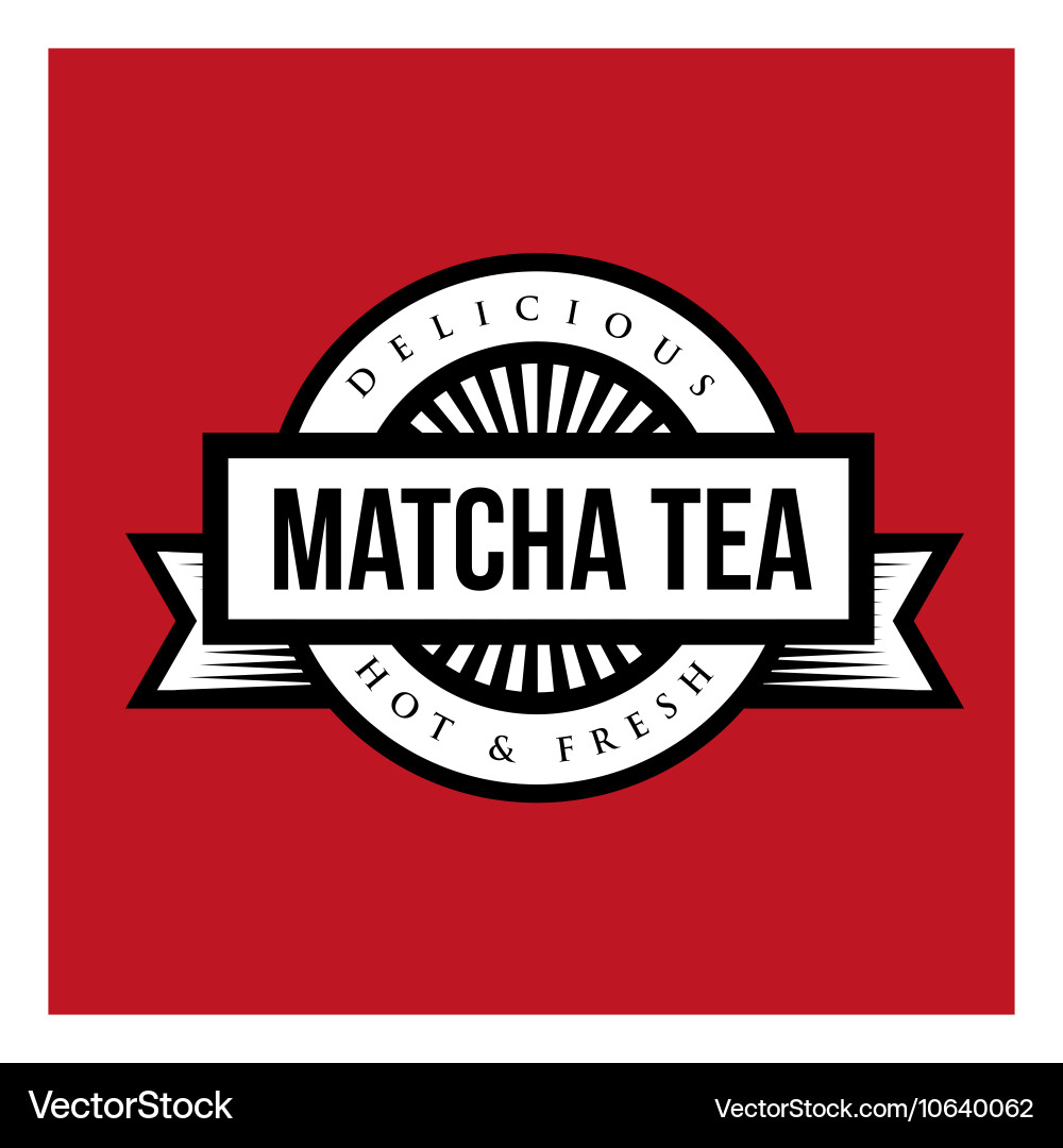 Vintage machta tea sign or logo Royalty Free Vector Image