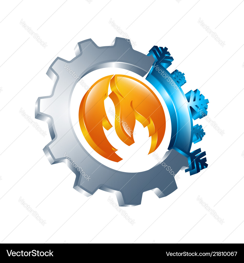 3d hot and cold round sign temperature balance Vector Image
