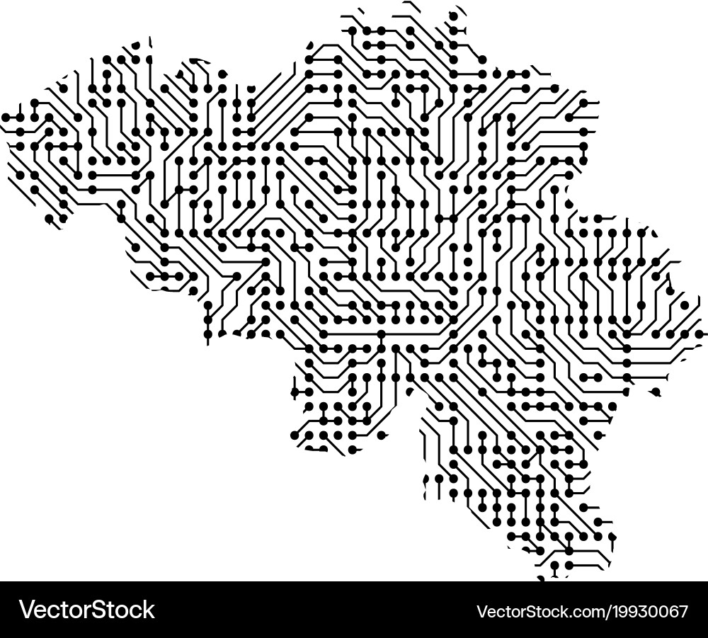 Abstract schematic map of belgium from the black Vector Image