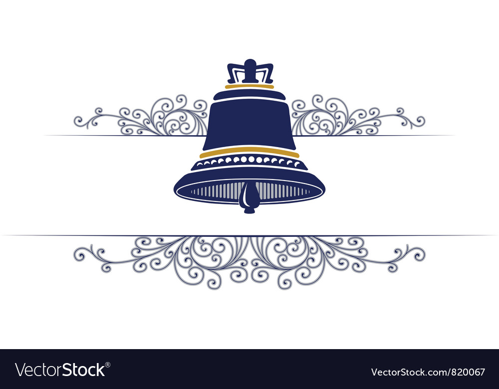 Bell with retro pattern Royalty Free Vector Image