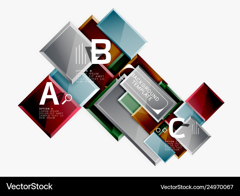 Geometrical design squares abstract banner glossy Vector Image
