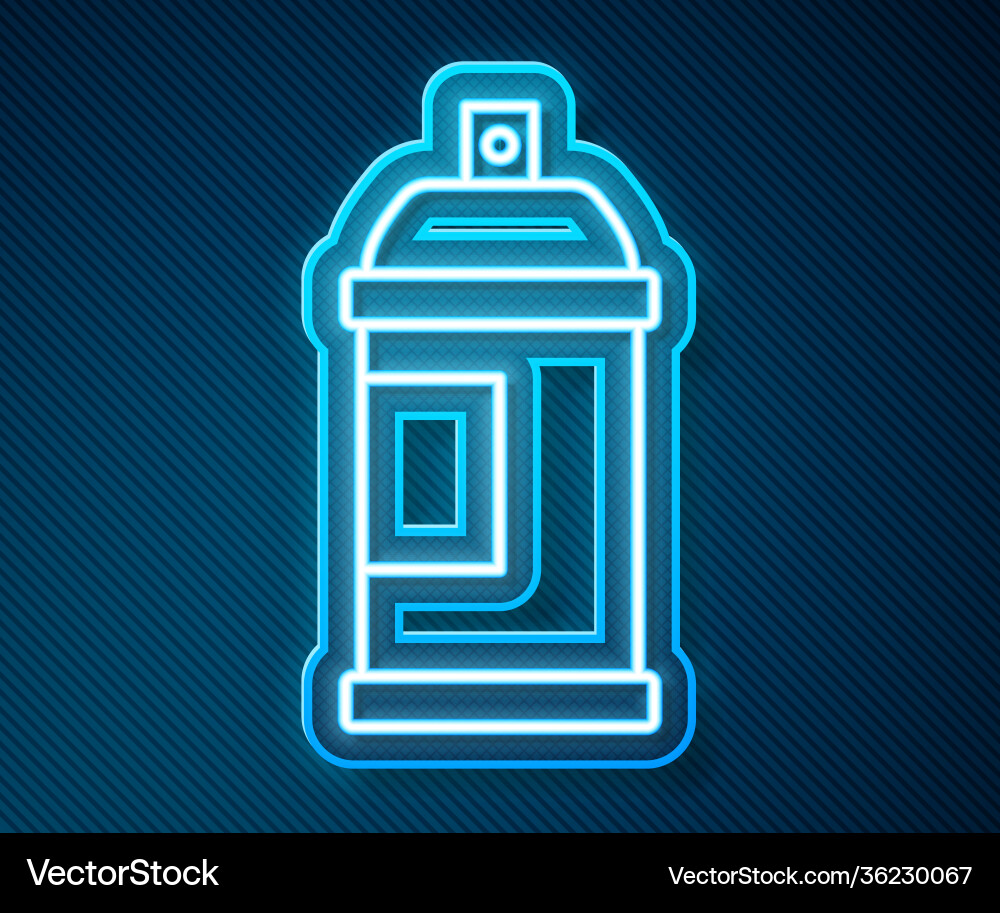 Glowing neon line paint spray can icon isolated Vector Image