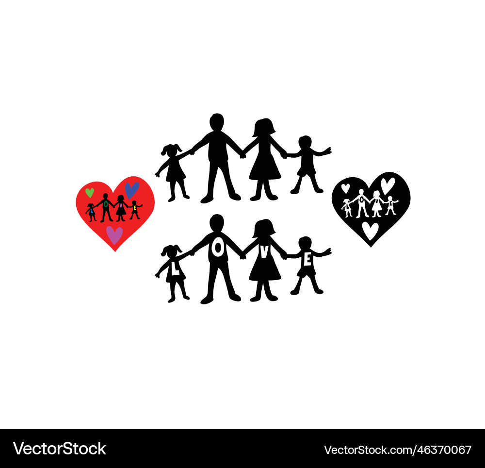 Happy family icon silhouette Royalty Free Vector Image