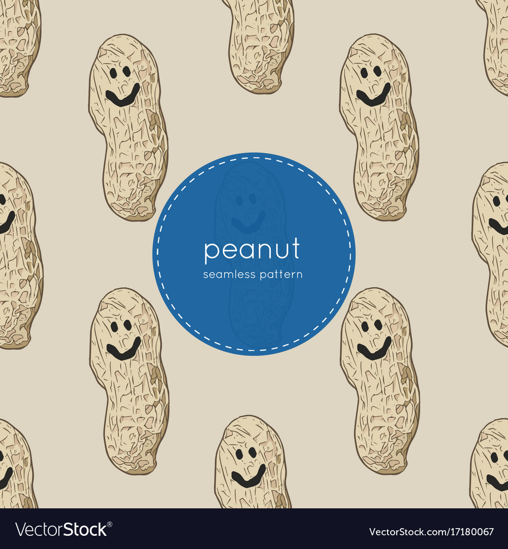 Happy peanut seamless pattern Royalty Free Vector Image