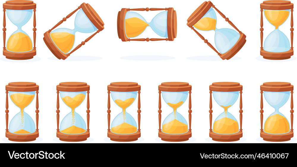 Hourglass animation cartoon sandglass key loading Vector Image