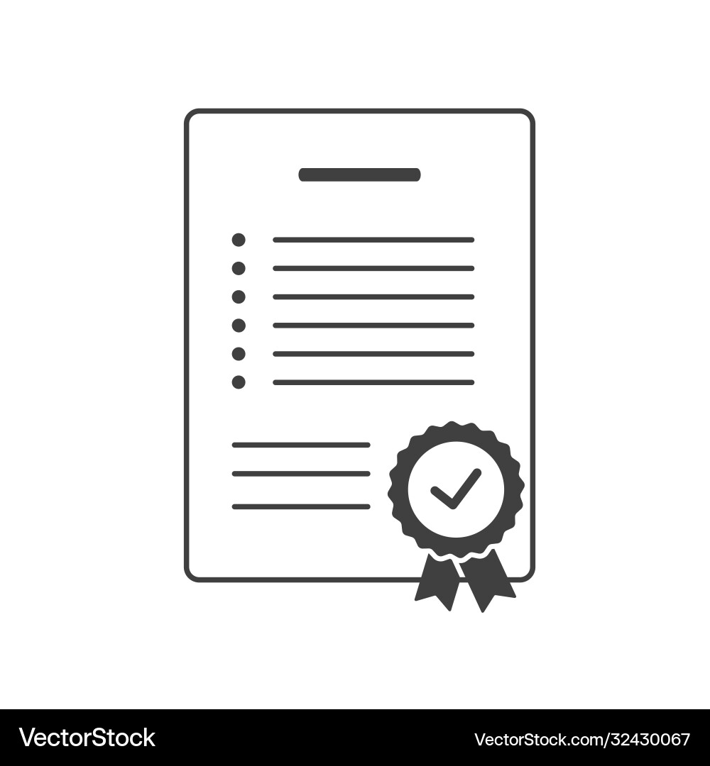 In compliance icon checklist sign certified Vector Image