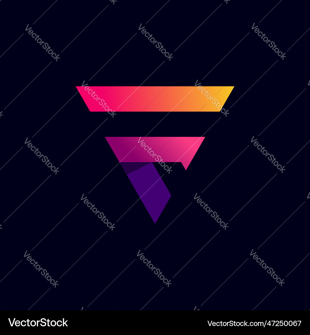 Letter f logo design inspiration with gradient Vector Image