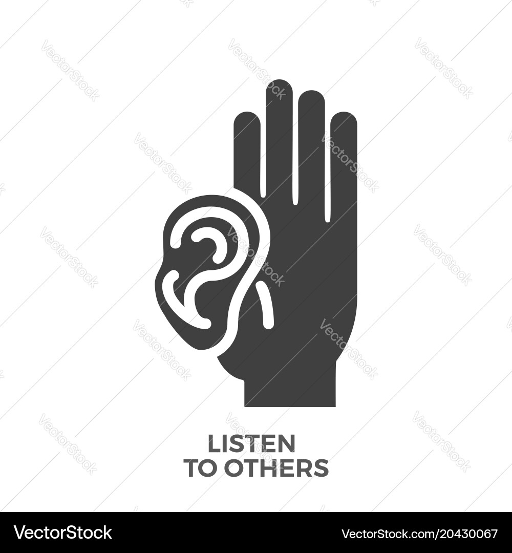 Listen to others glyph icon Royalty Free Vector Image