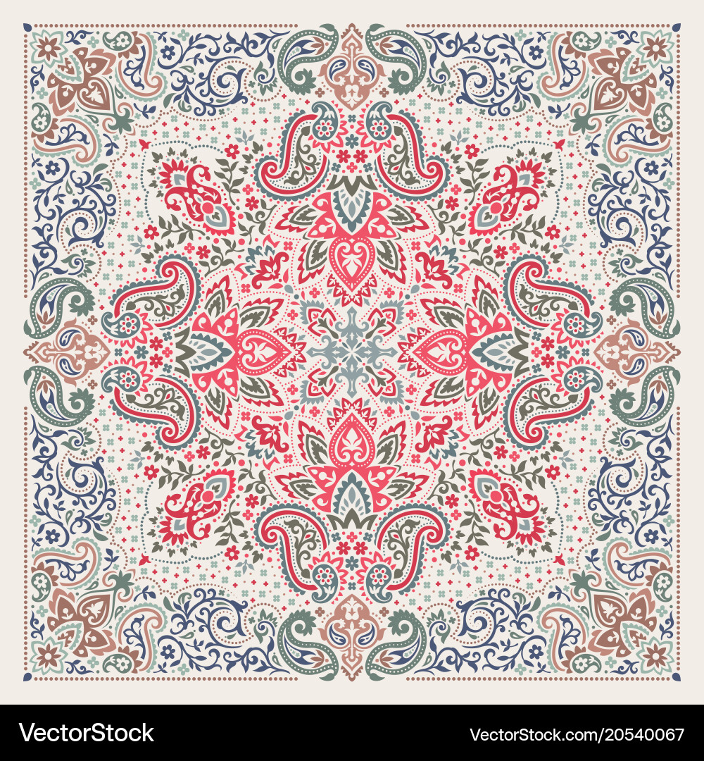 Paisley bandana print Royalty Free Vector Image