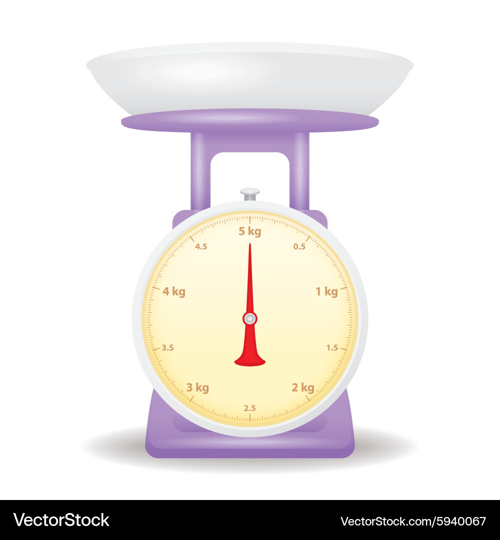 Purple color weight scale market isolate on white Vector Image