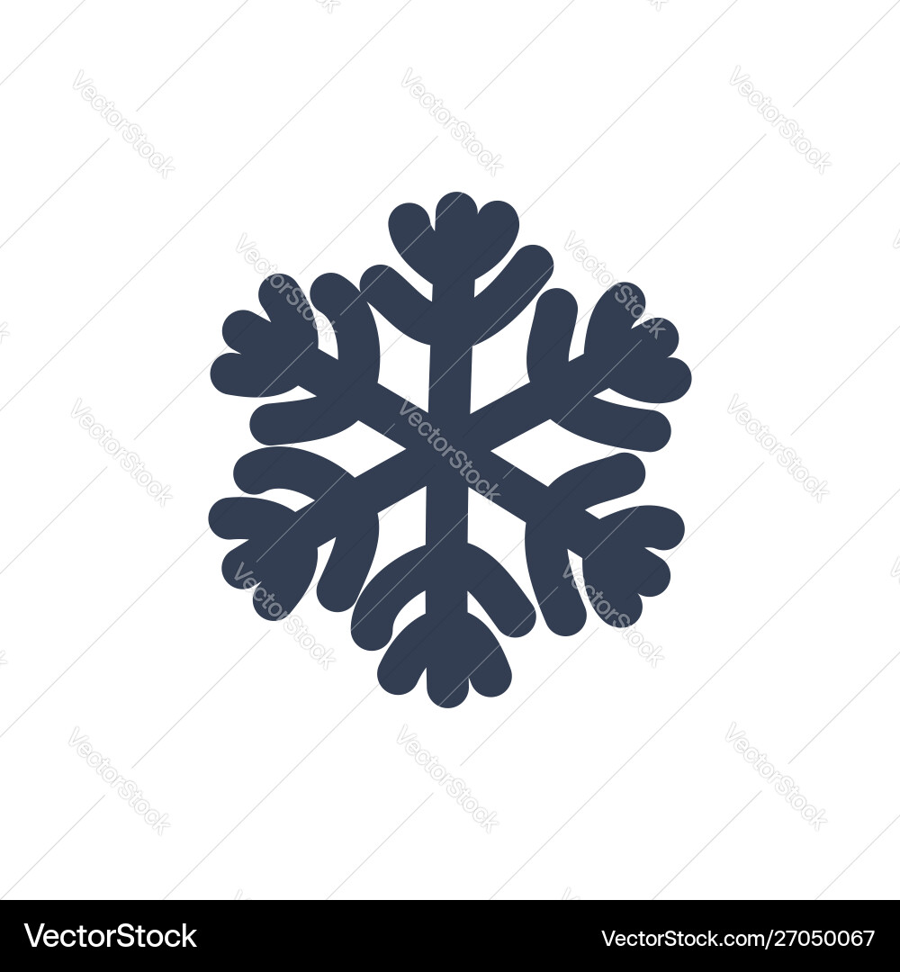 Snowflake icon black silhouette snow flake sign Vector Image