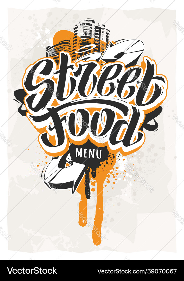Street food menu design template Royalty Free Vector Image