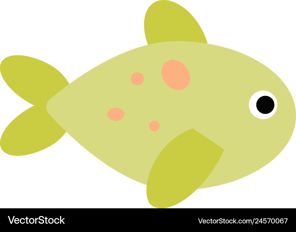 Tropical fish flat on white Royalty Free Vector Image