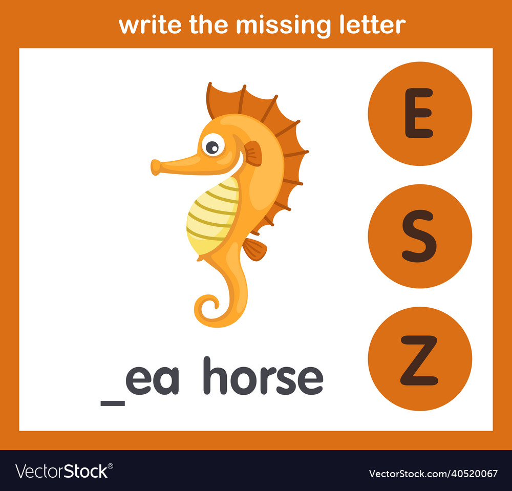 Write the missing letter Royalty Free Vector Image