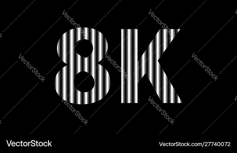 8k alphabet digital neon light white on black Vector Image