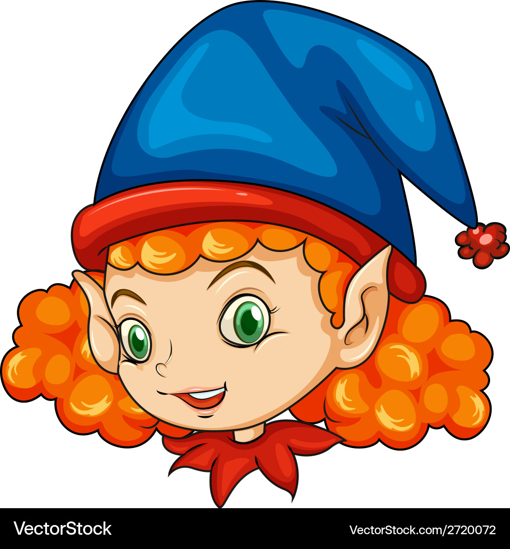 An elf wearing a blue hat Royalty Free Vector Image