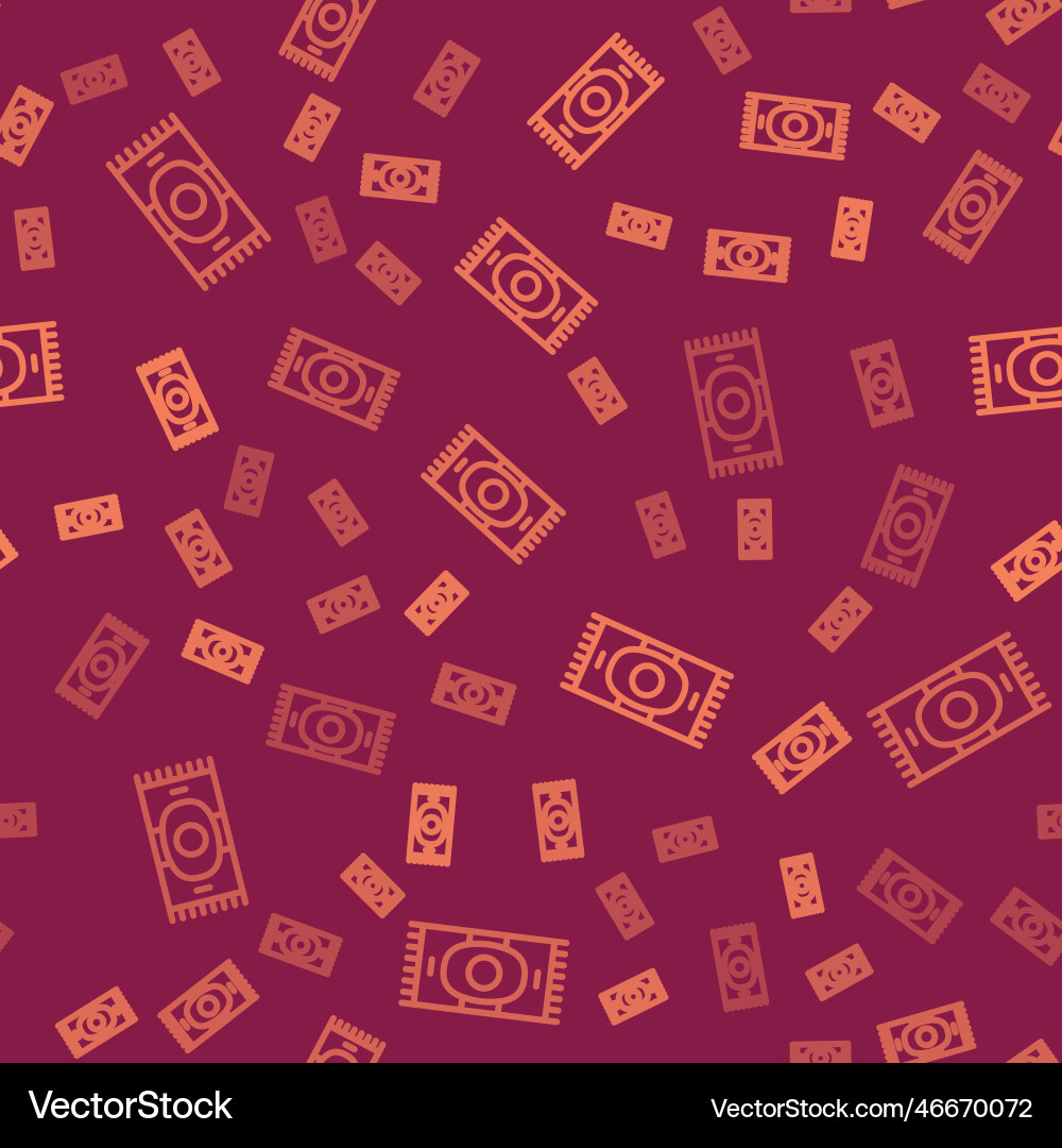 Brown line classic carpet icon isolated seamless Vector Image