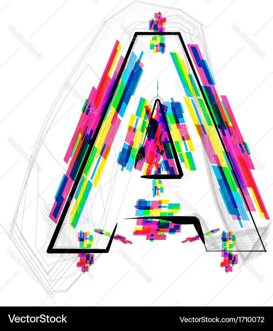 Colorful font letter Royalty Free Vector Image