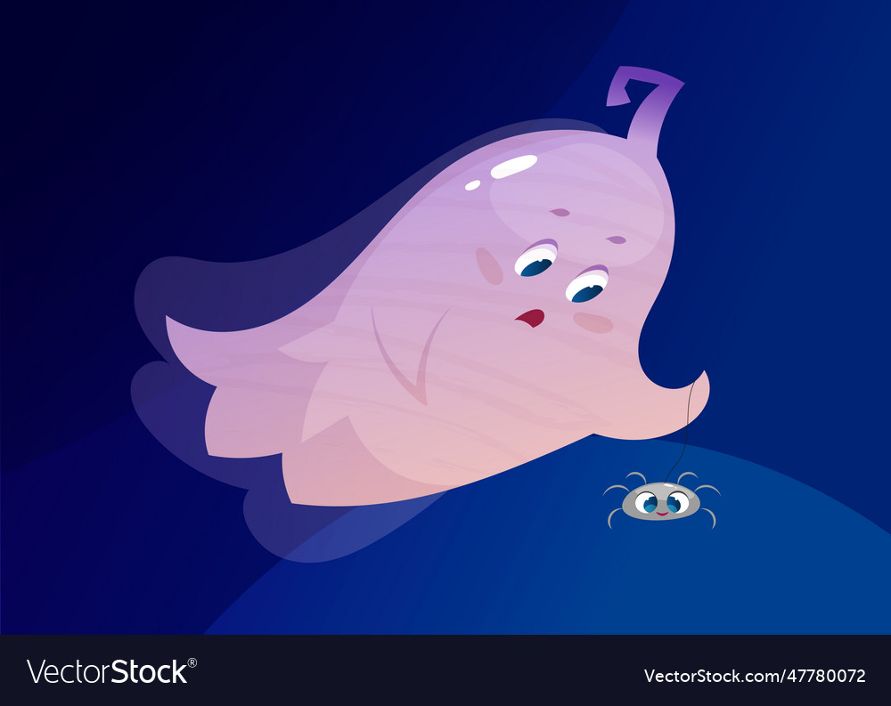Cute friendly ghost Royalty Free Vector Image - VectorStock