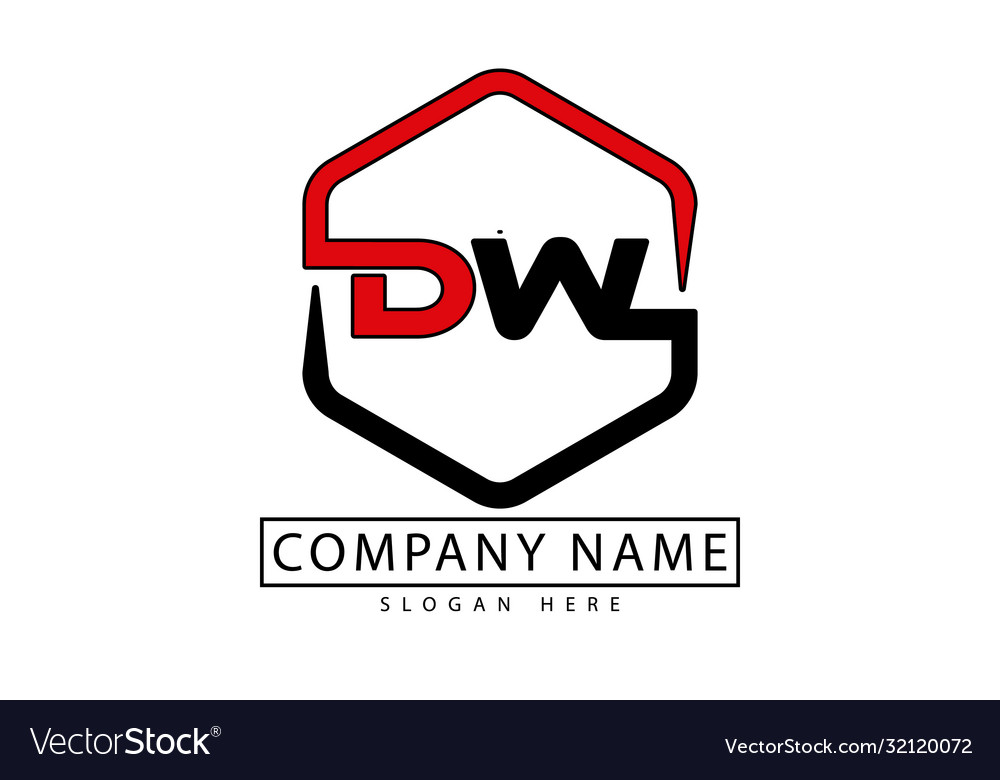 Dw logo initial Royalty Free Vector Image - VectorStock