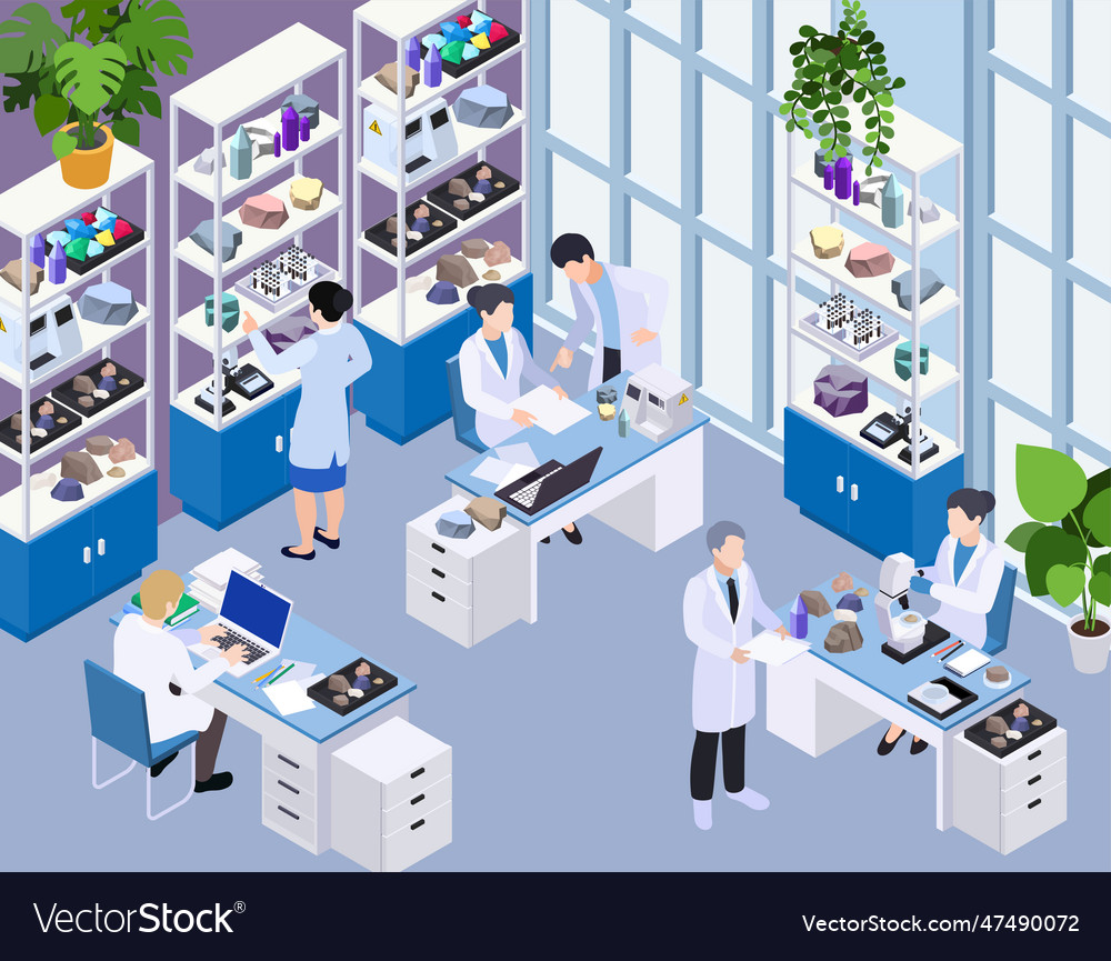 Earth sciences laboratory composition Royalty Free Vector