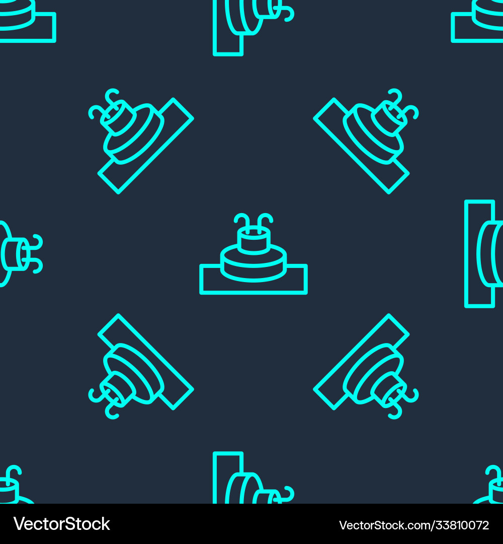 Green line fountain icon isolated seamless pattern