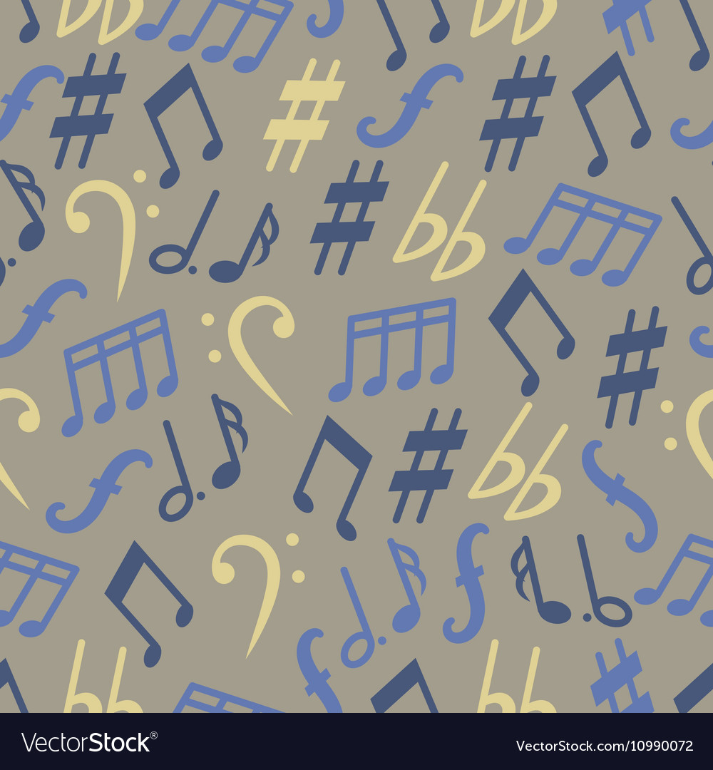 Music notes seamless pattern Royalty Free Vector Image