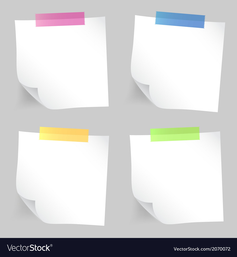 Note paper set Royalty Free Vector Image - VectorStock