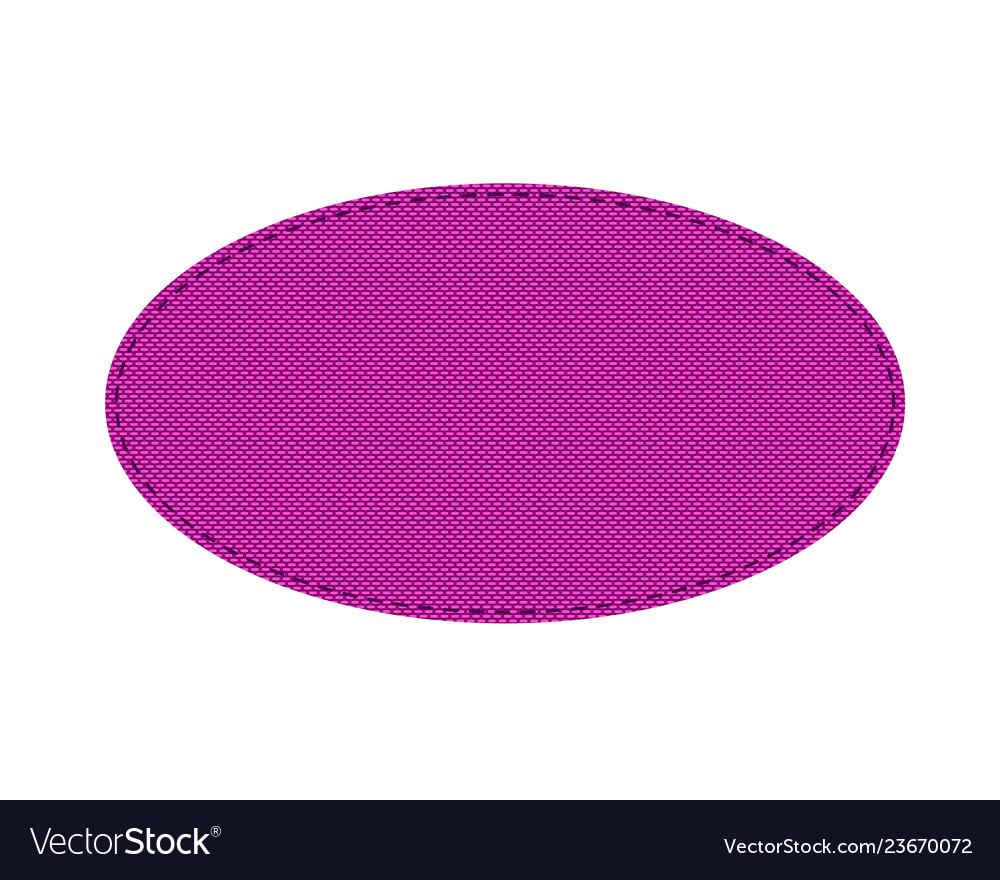 Oval patch with stitches Royalty Free Vector Image