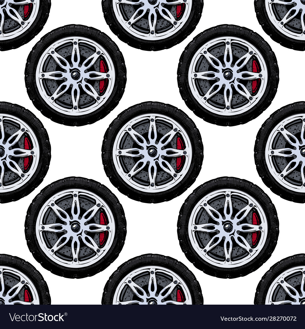 Pattern with wheel Royalty Free Vector Image - VectorStock
