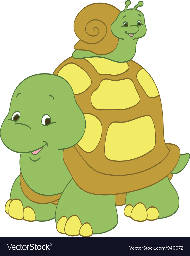 Snail riding a turtle Royalty Free Vector Image Snail riding a turtle Royalty Free Vector Image