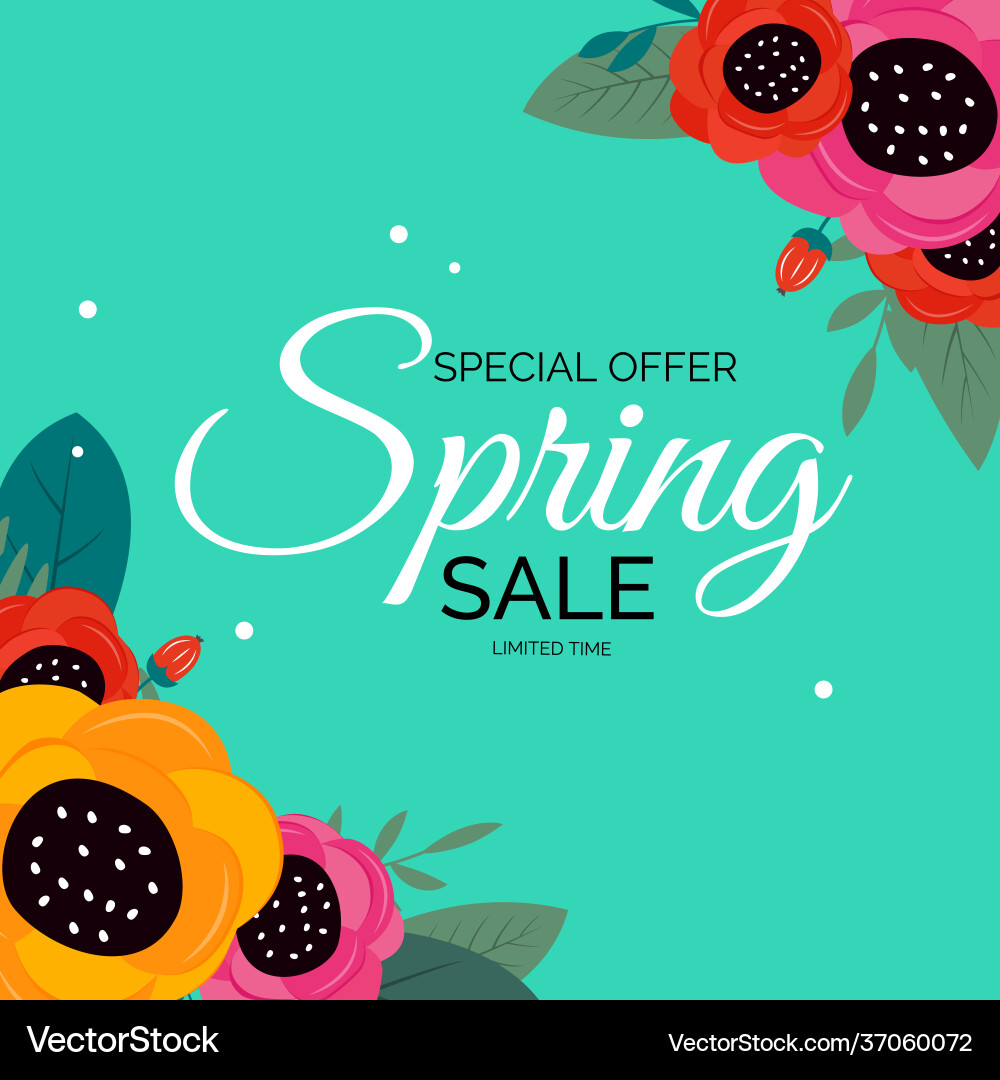 Spring sale natural flower background Royalty Free Vector