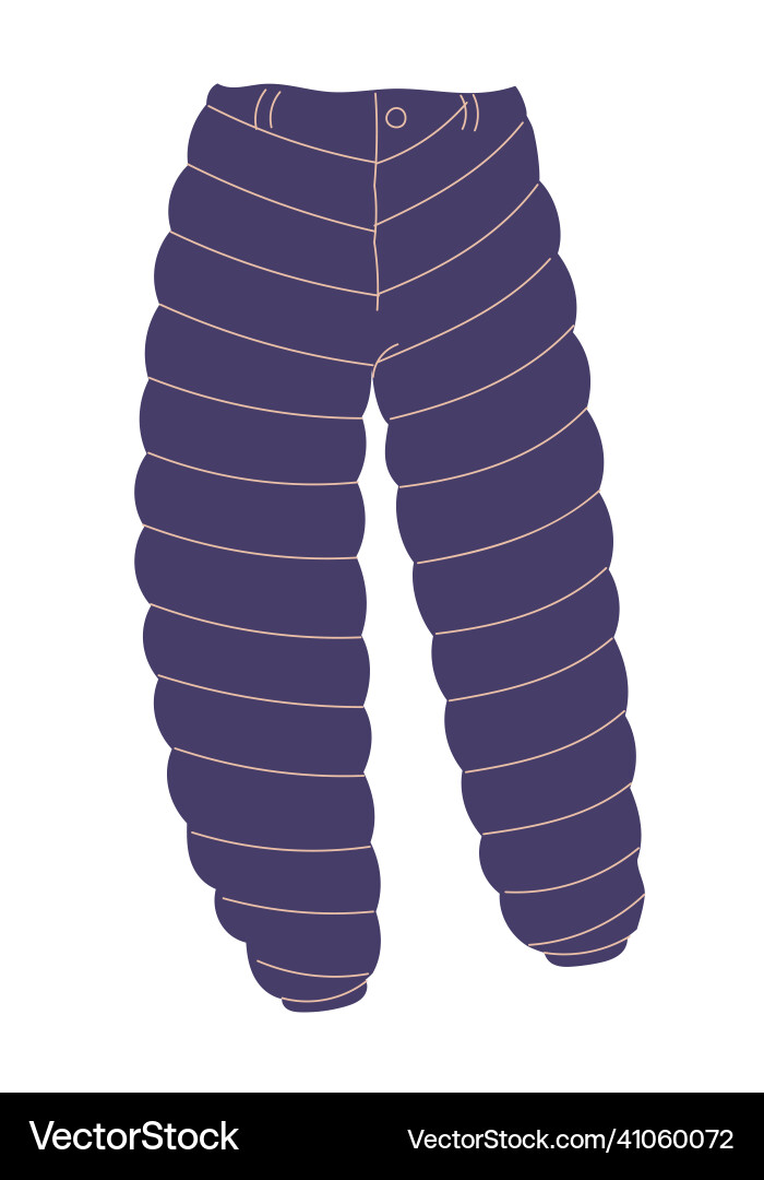 Warm down pants element of winter clothes Vector Image