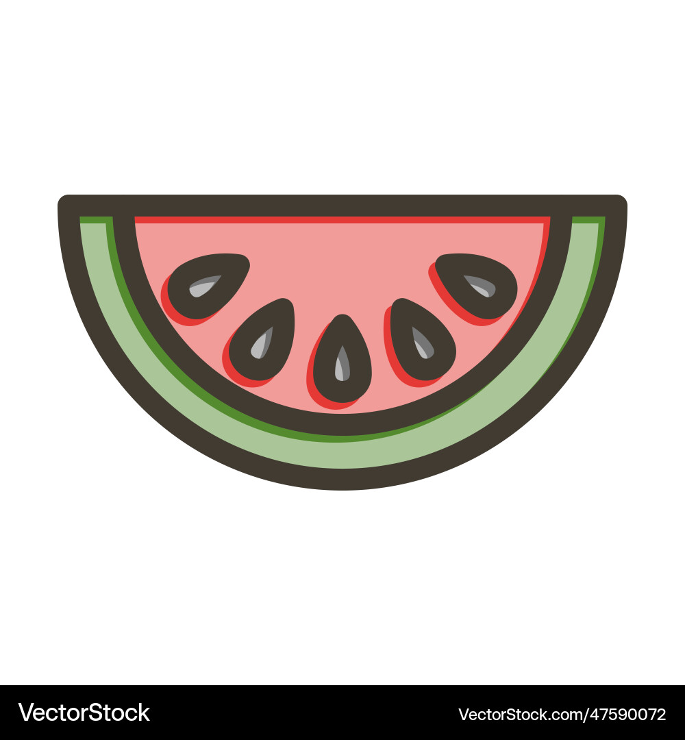 Watermelon thick line filled colors for personal Vector Image
